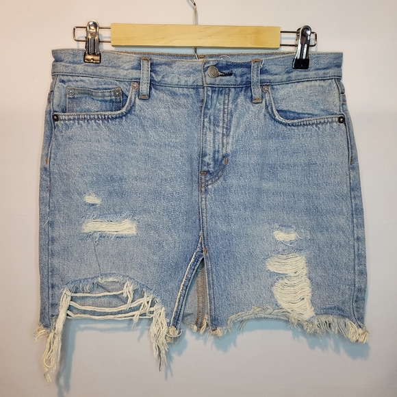 We The Free | Skirts | We The Free Distressed Small Slit Mini Skirt ...